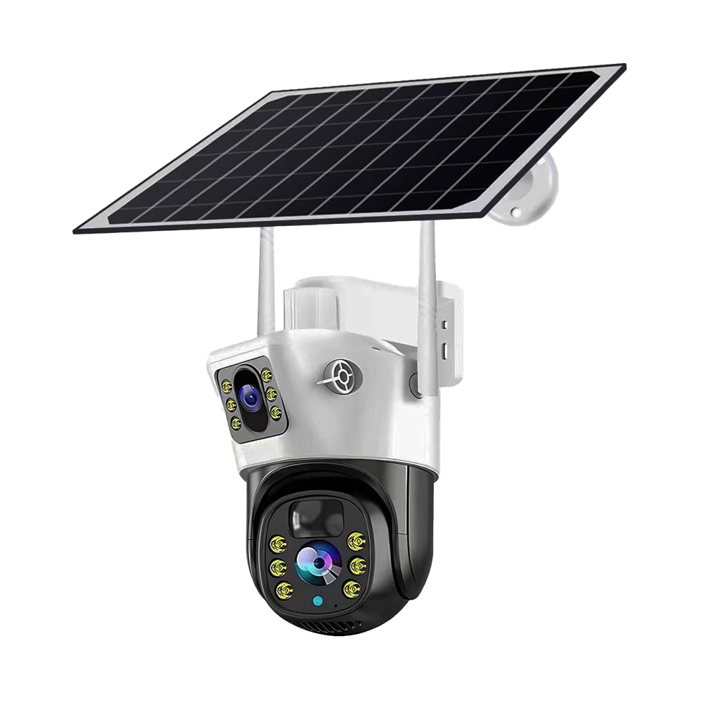 China VCS09 Outdoor Dual Lens Wireless Solar Powered Security Camera ...